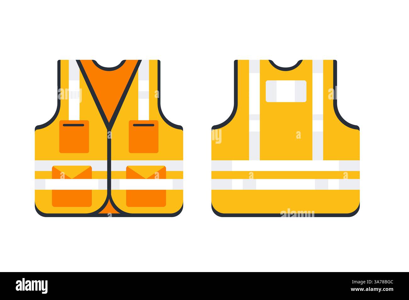 Realistic reflective vest. Safety jacket. Security and worker uniform ...