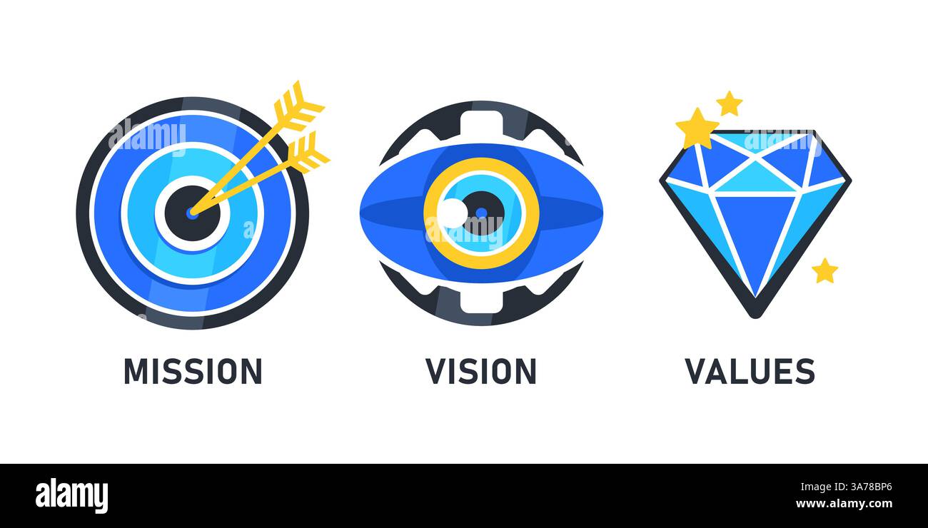 Mission target goal and strategy. Vector illustration Stock Vector ...