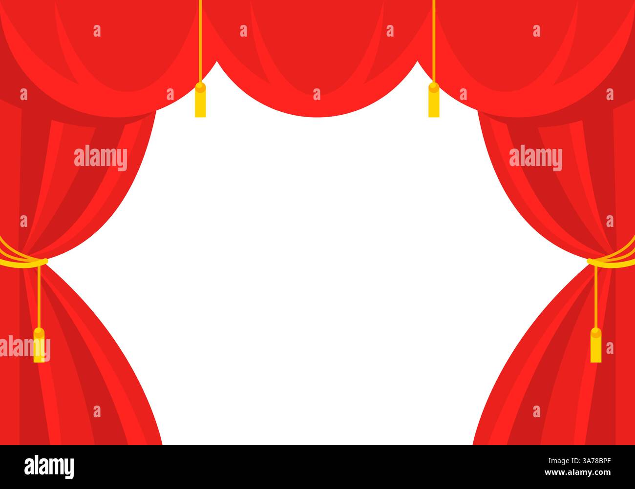 Red curtains. Luxury red silk velvet curtains. Theater stage drapery ...