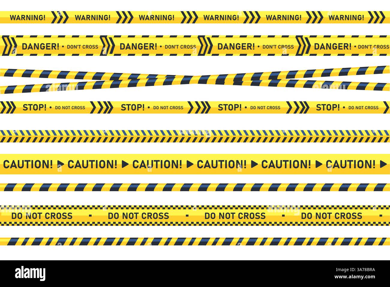 Police danger caution. Crime line tape. Danger area or crime scene zone ...