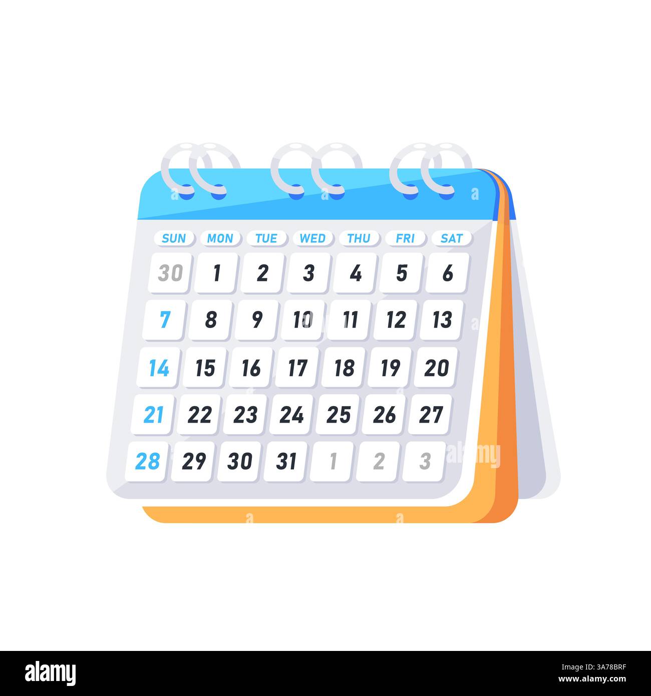 Blank calendar isolated on white background. Important, reminder day ...