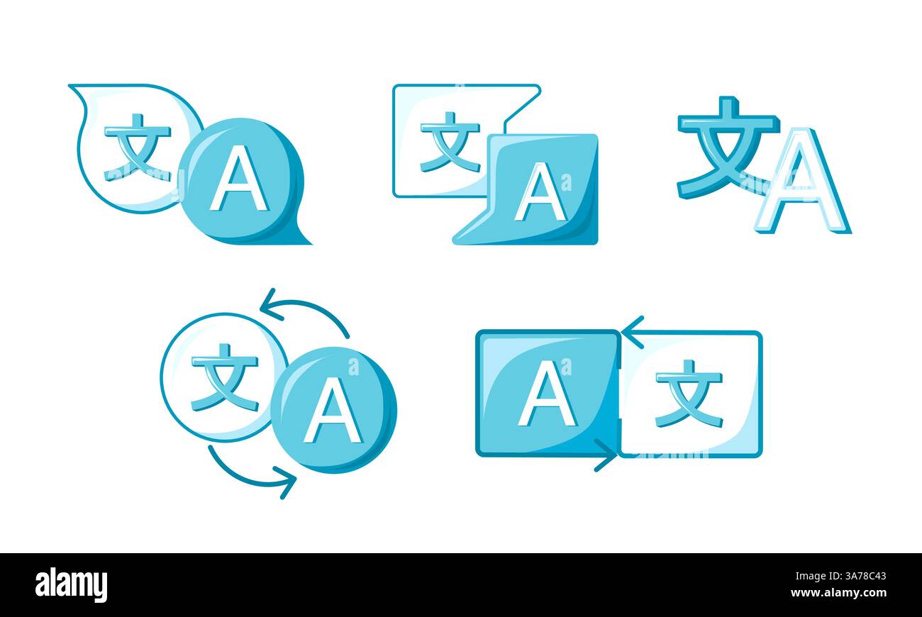 Set of translator icon. Language translation. Translate service ...