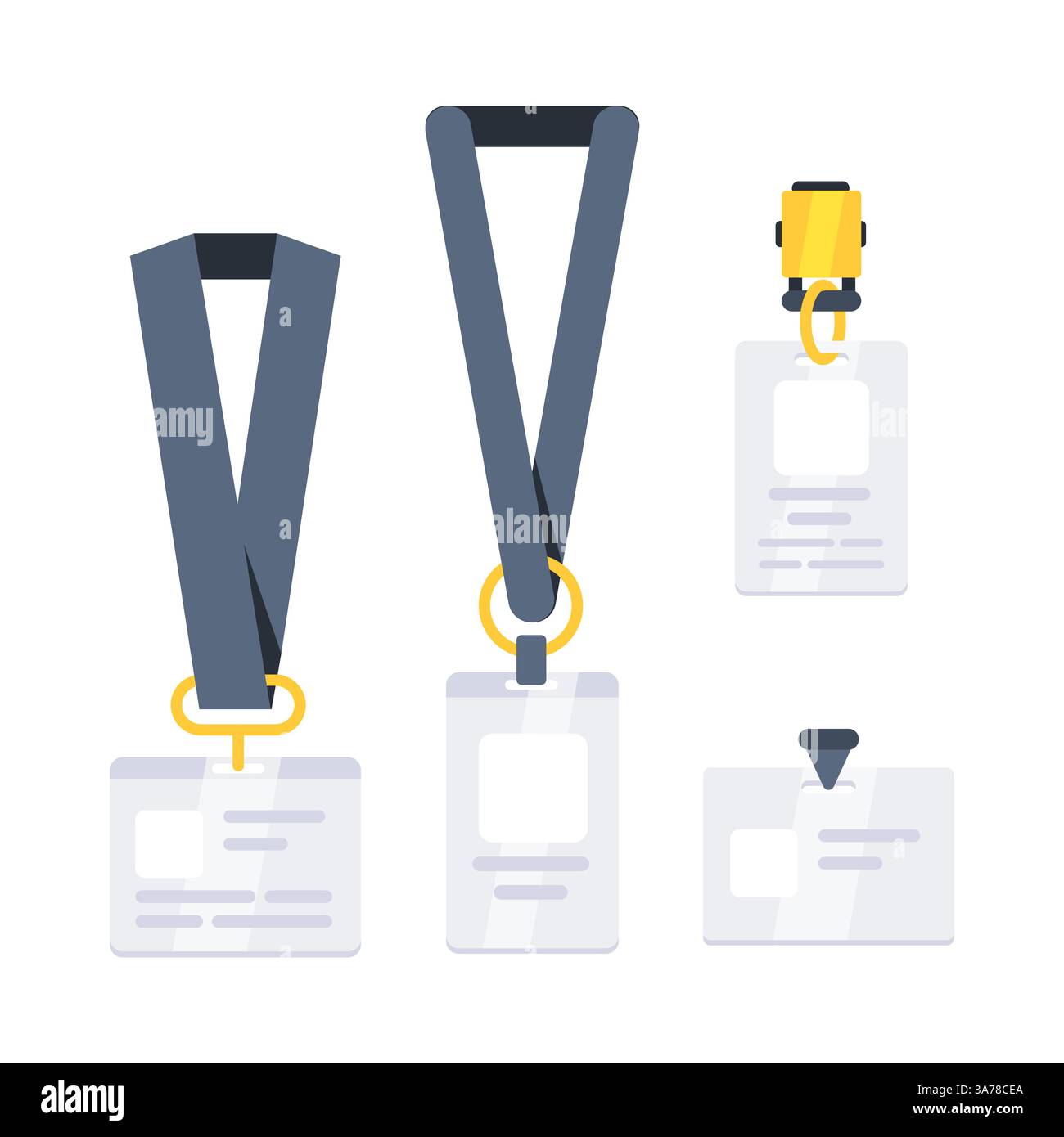 Identification blank, plastic id cards, clasp and lanyard. Professional ...