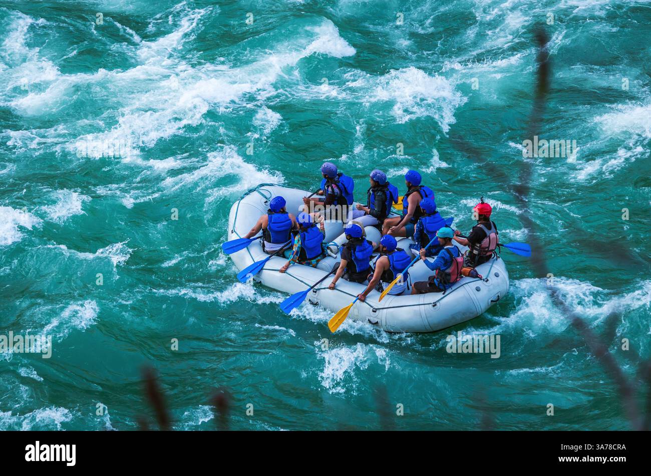 people enjoying river rafting in Rishikesh India on Ganges river Stock ...