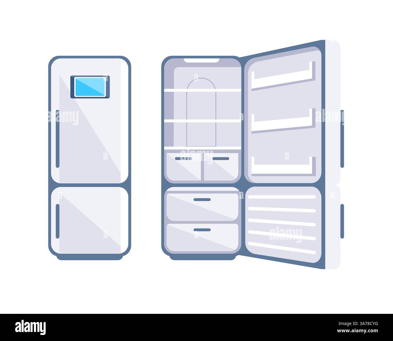 Open empty refrigerator interior Stock Vector Images - Alamy
