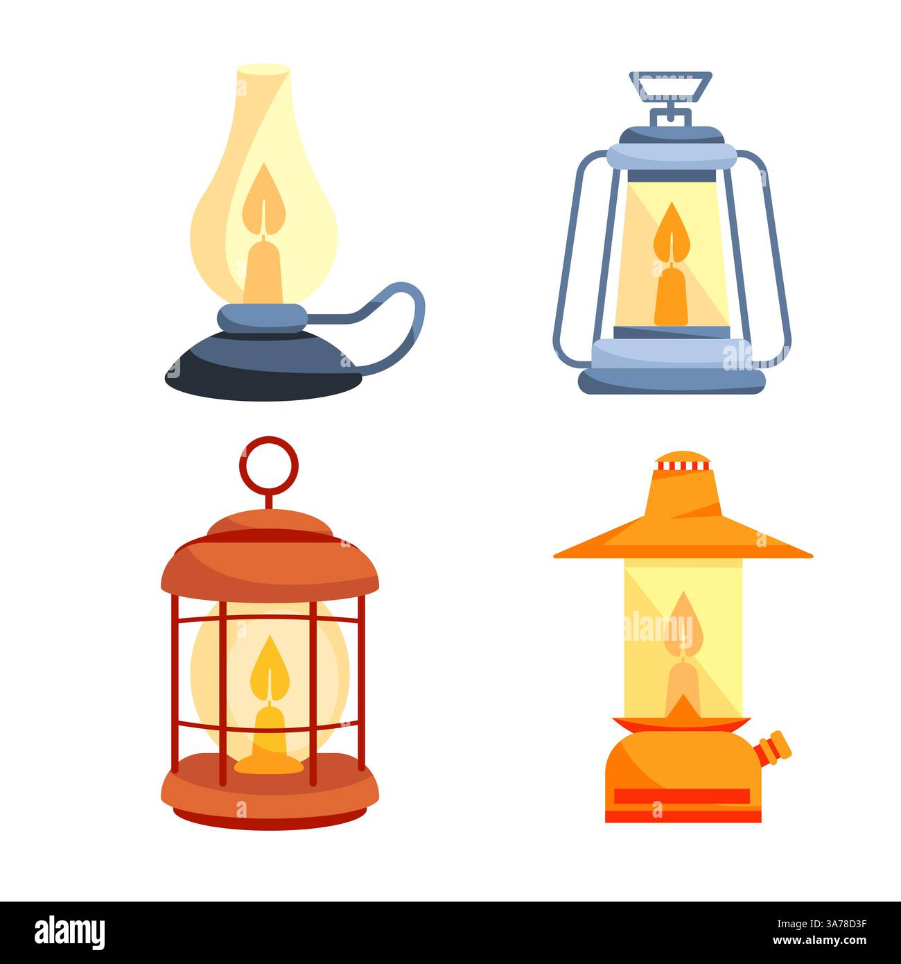 lantern Camp lamp set. Fuel Lanterns Traditional Illumination Device ...