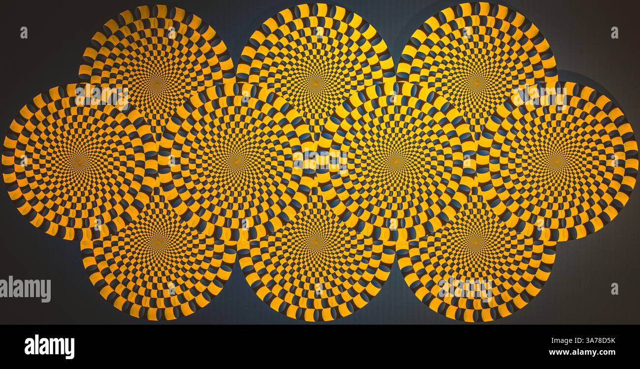 Optical illusion background. Artistic psychedelic wallpaper, curve ...