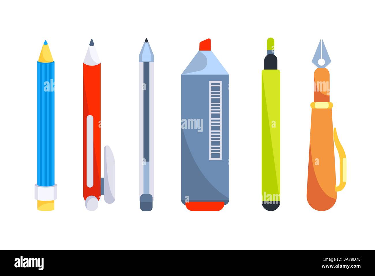 Colored pens pencils markers Stock Vector Images - Alamy