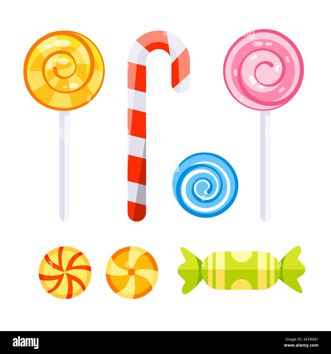 Colorful striped candy lollipops Stock Vector Images - Alamy
