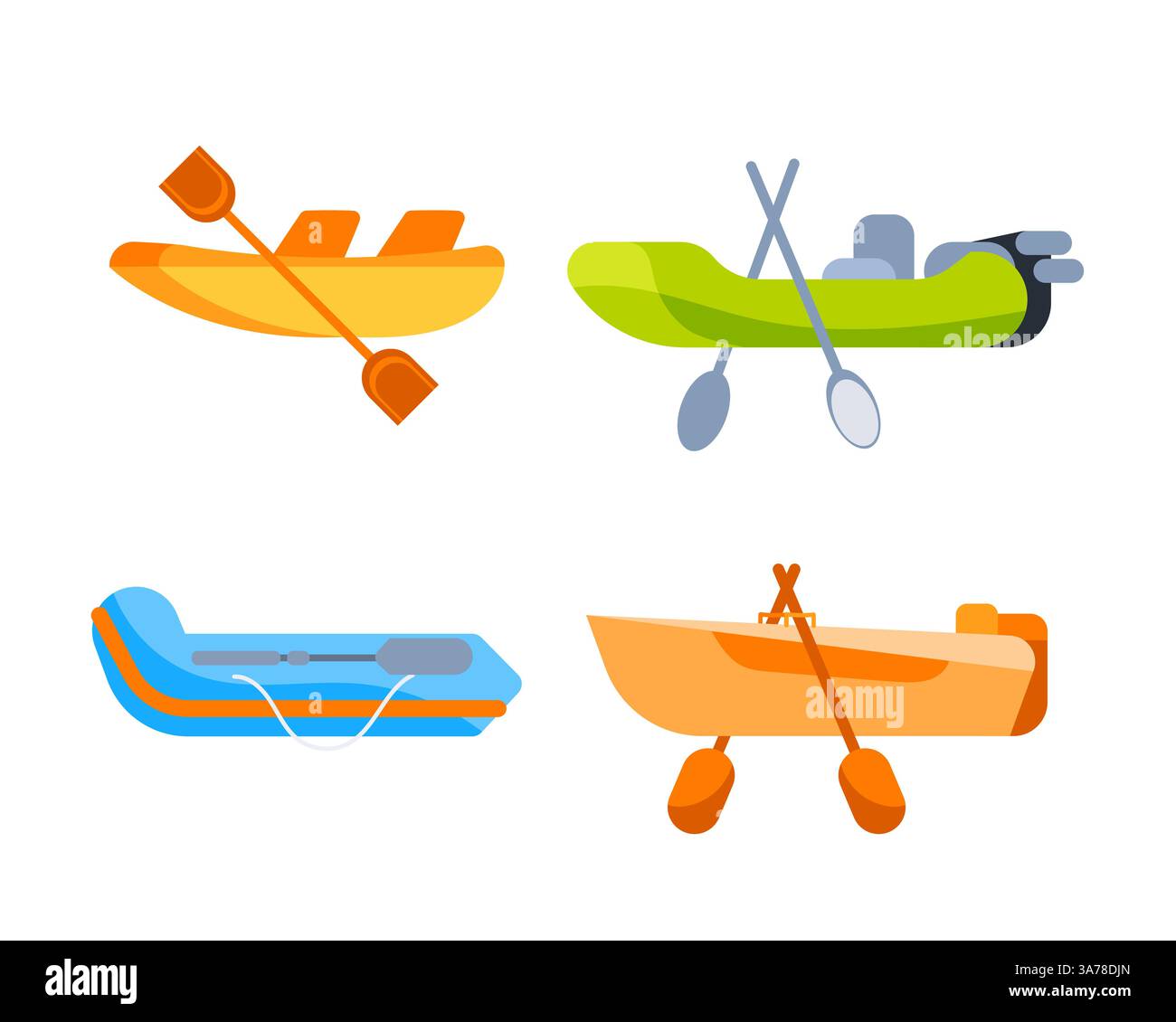 Boat types set. Wooden ships for ocean or marine sail Stock Vector ...