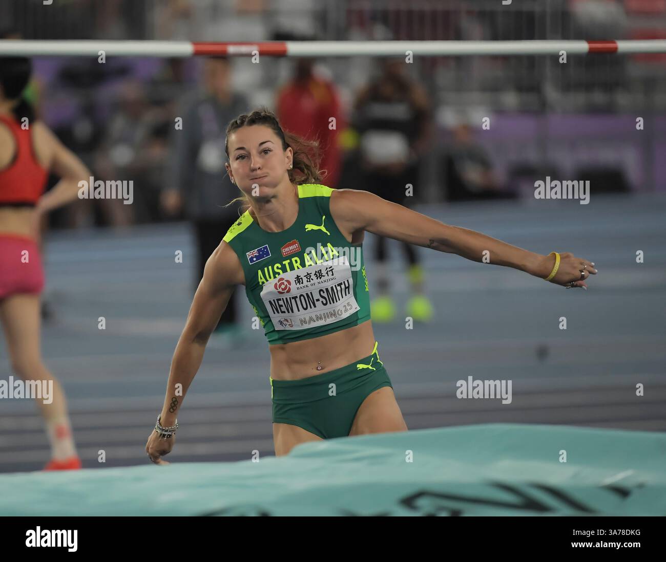 Camryn Newton-Smith of Australia competing in the high jump pentathlon at the World Athletics ...
