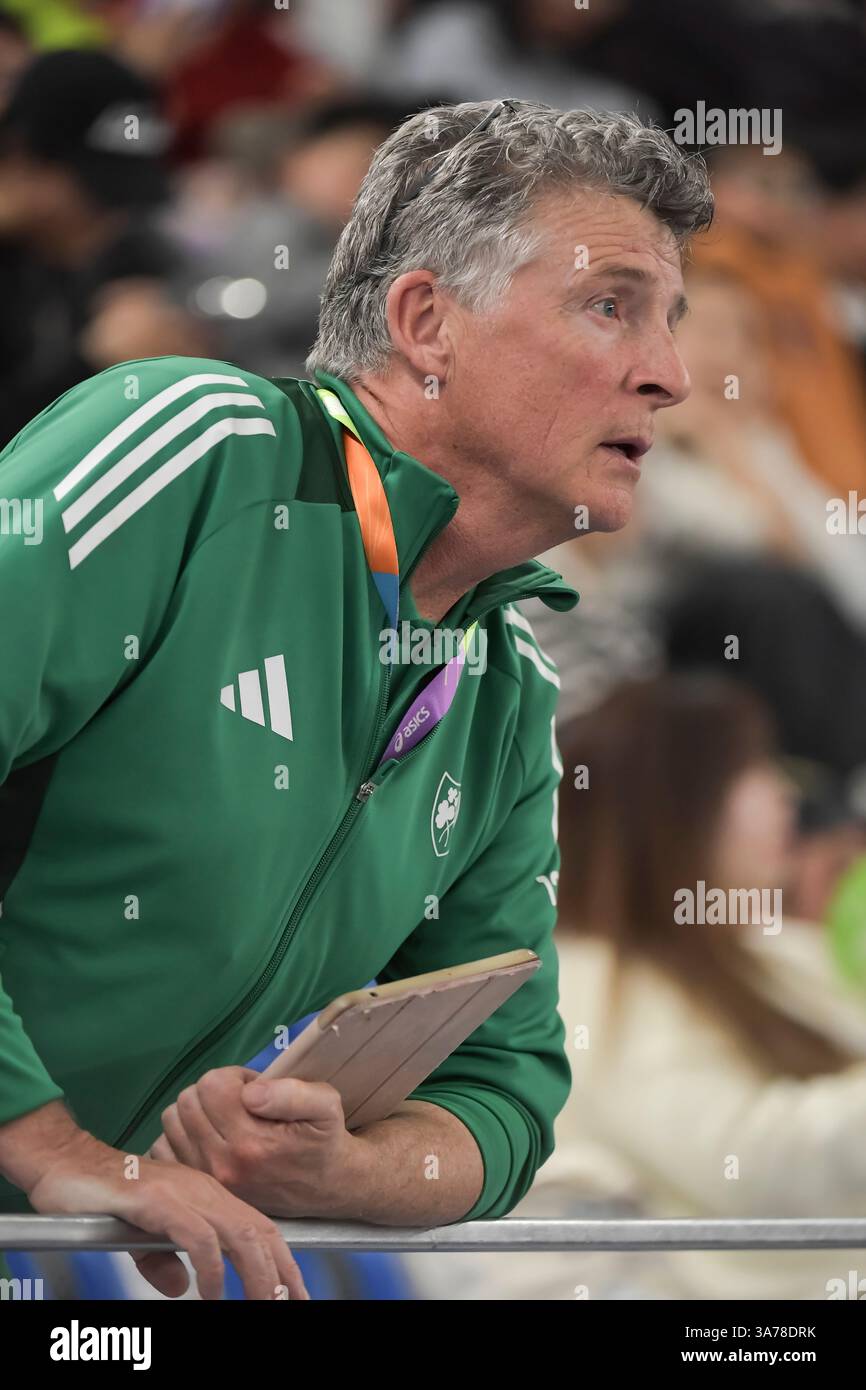 Michael O'Connor coach and father of Kate O'Connor of Ireland competing ...