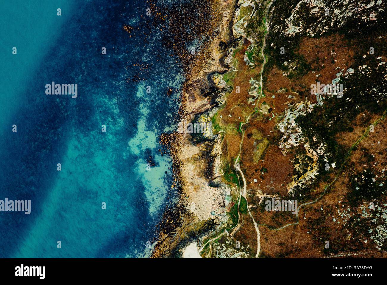 Aerial View of the Rugged Irish Coastline in Howth, Dublin – Rocky ...