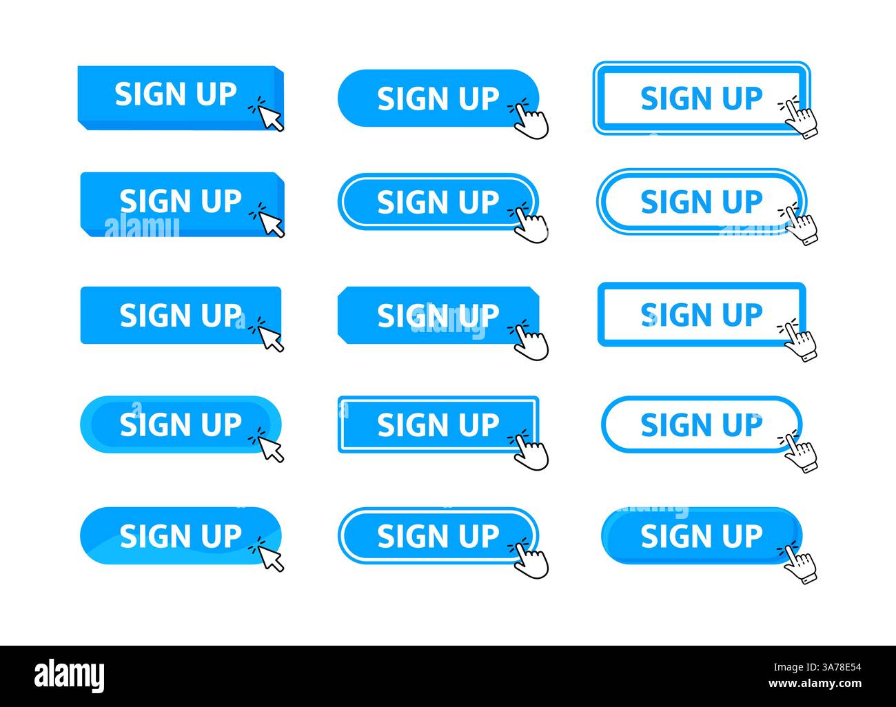 Sign UP Button with pointer clicking. Web button. Finger Pressing. Click to Sign UP Concept ...