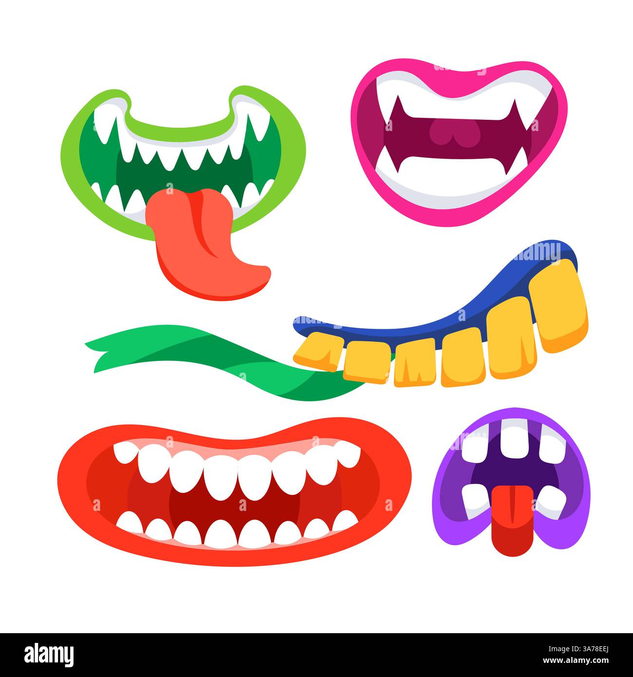 Monster mouth with tongue and teeth. Scary and funny mouth Stock Vector ...
