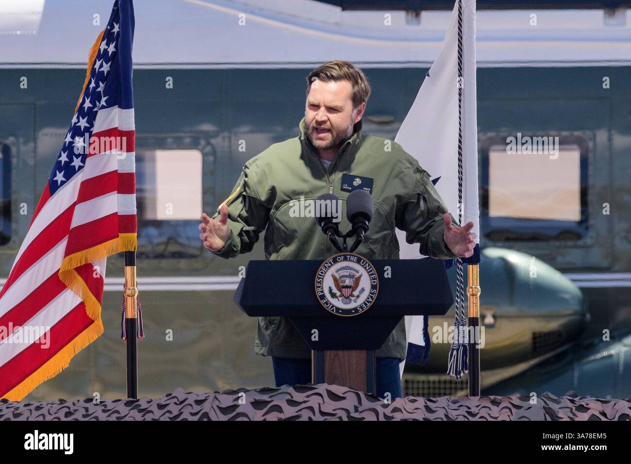 Vice President JD Vance speaks at Marine Corps Air Station Quantico ...