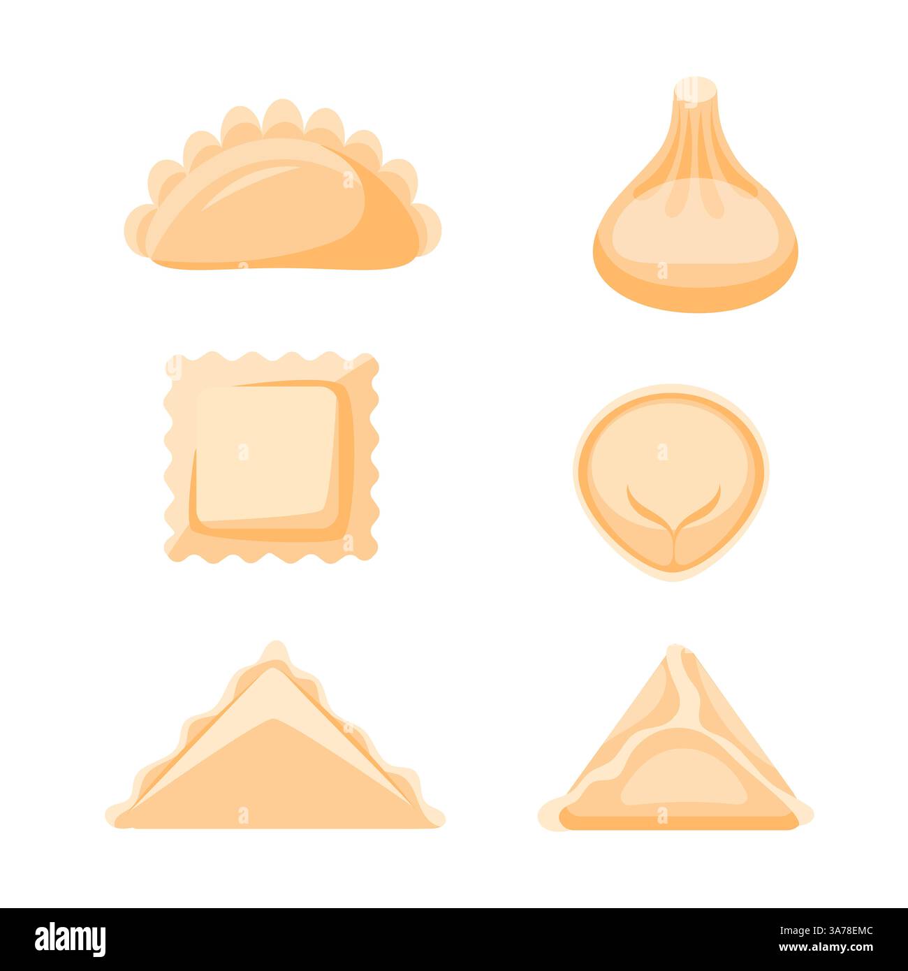 Dumplings of different shapes set. Cooking dumplings Stock Vector Image ...