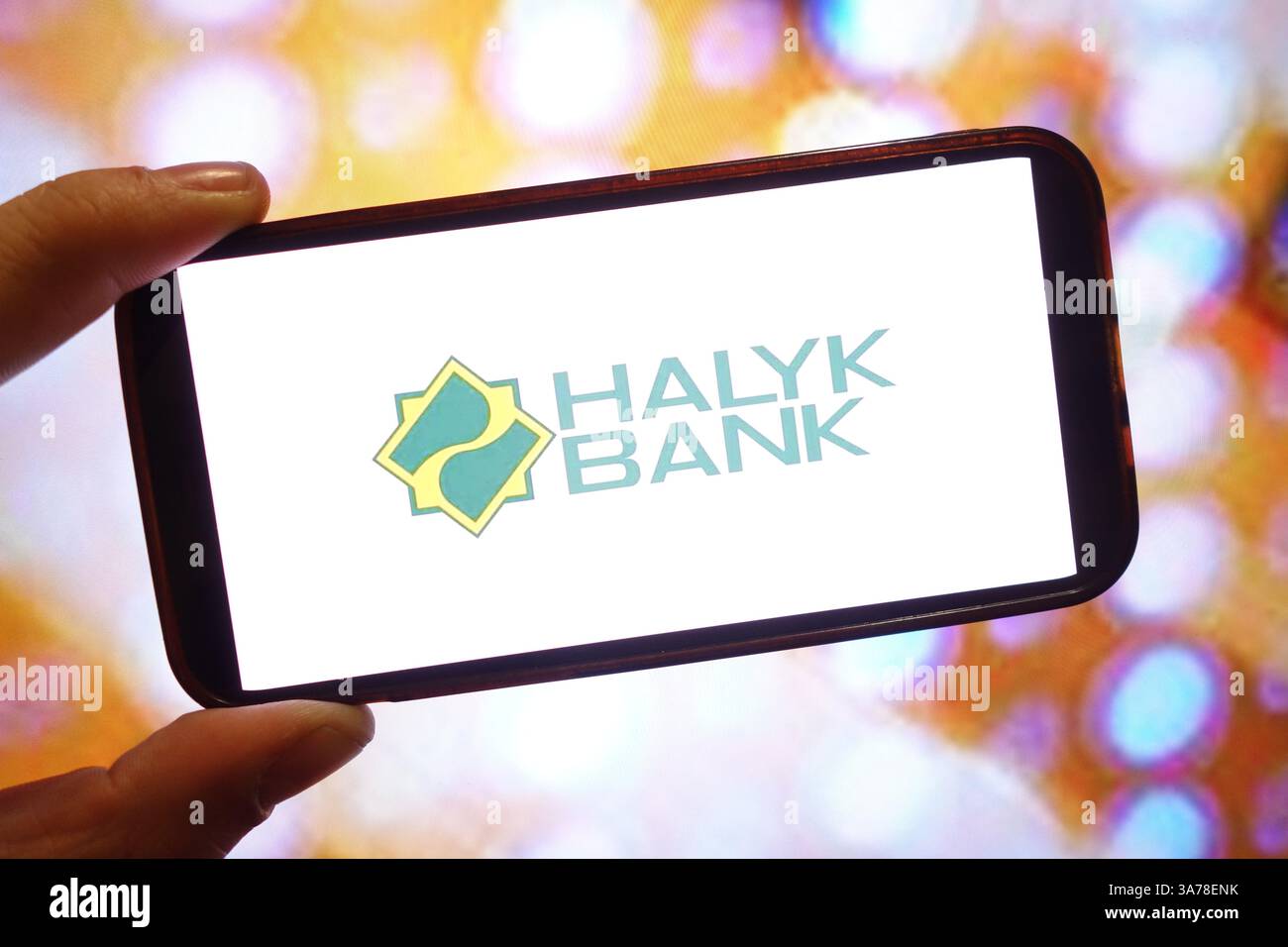 Poland. 26th Mar, 2025. In this photo illustration, the JSC Halyk Bank ...