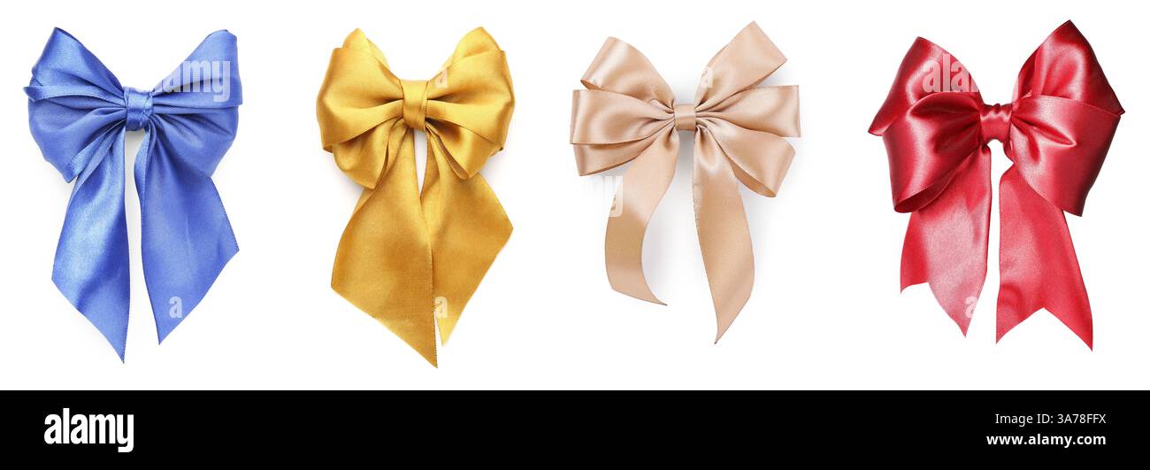 Different beautiful bows on white background, set Stock Photo - Alamy