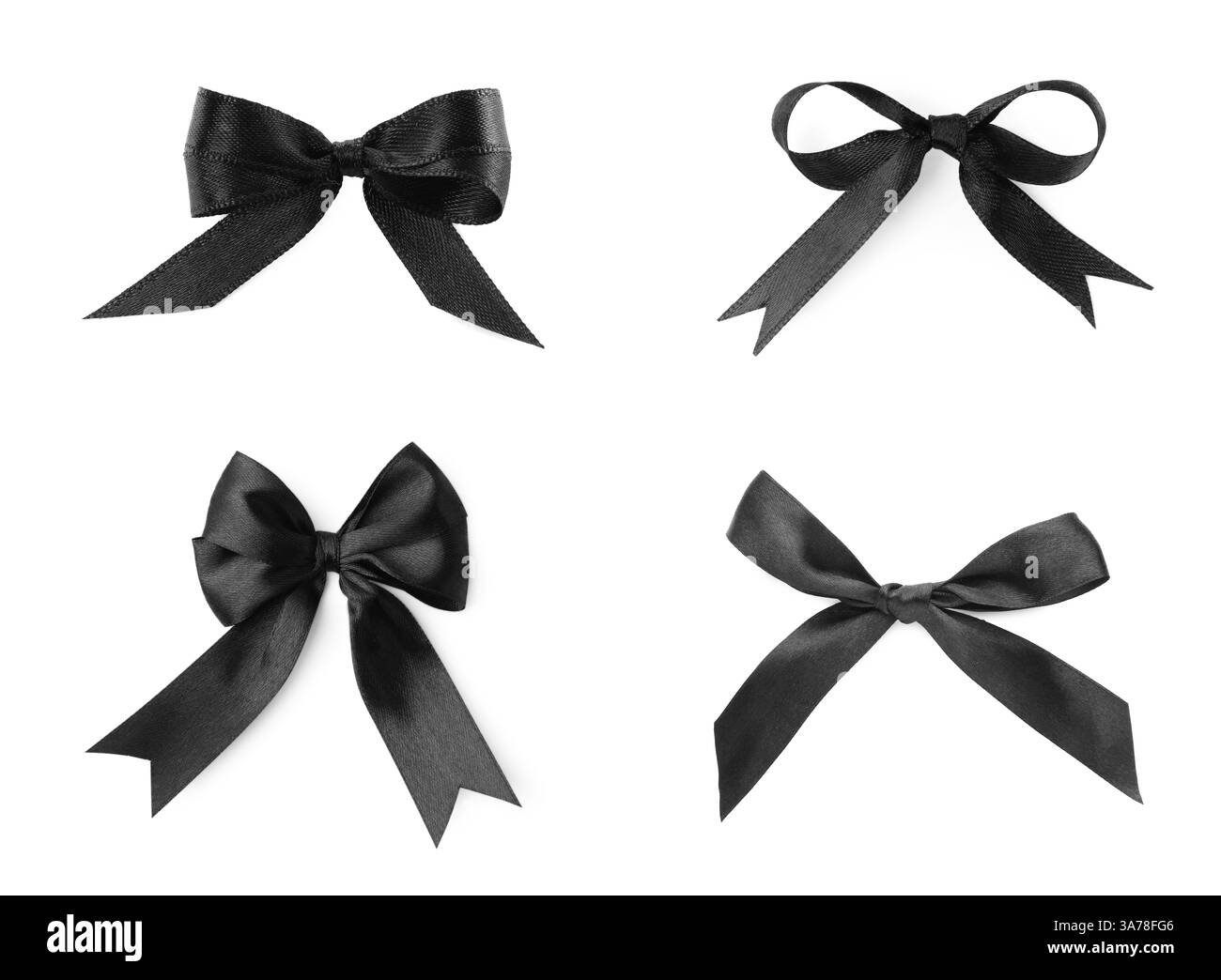 Beautiful black bows on white background, collage Stock Photo - Alamy