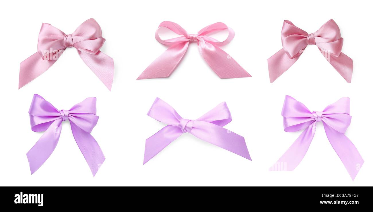 Different beautiful bows on white background, collage Stock Photo - Alamy