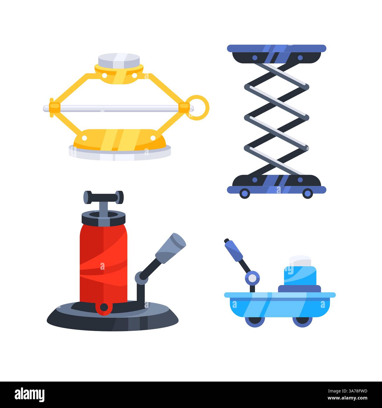 Hydraulic car jack on wheels. Power Jack-Screw Icon Stock Vector Image ...