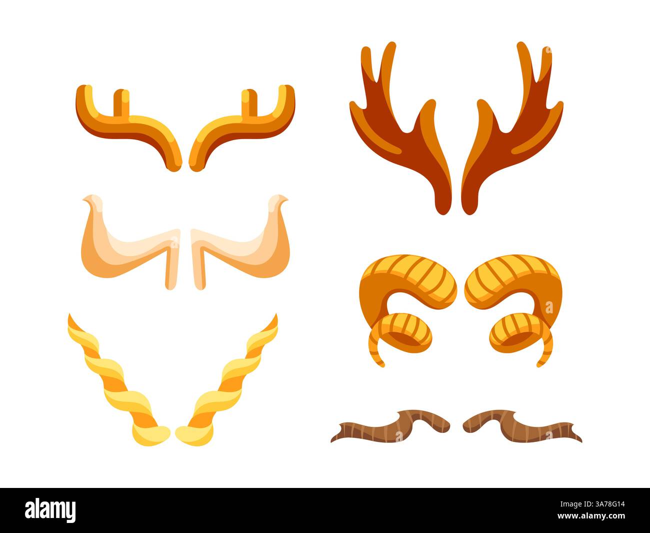 Collection of various animal horns, showcasing their unique shapes and ...