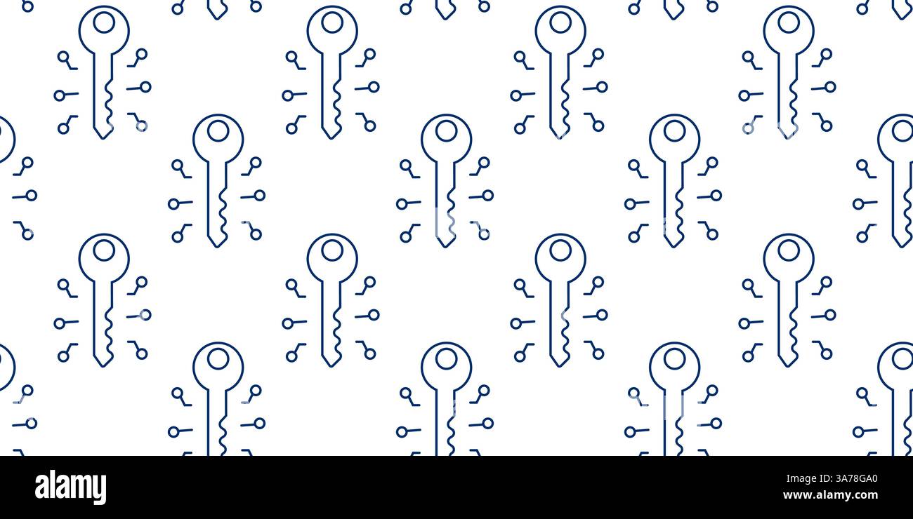 Repeating pattern of stylized keys on a white background creating a ...