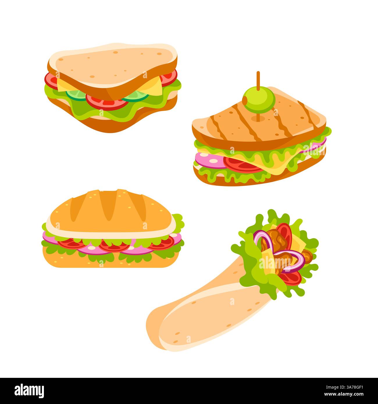 Wrap sandwiches Stock Vector Images - Alamy