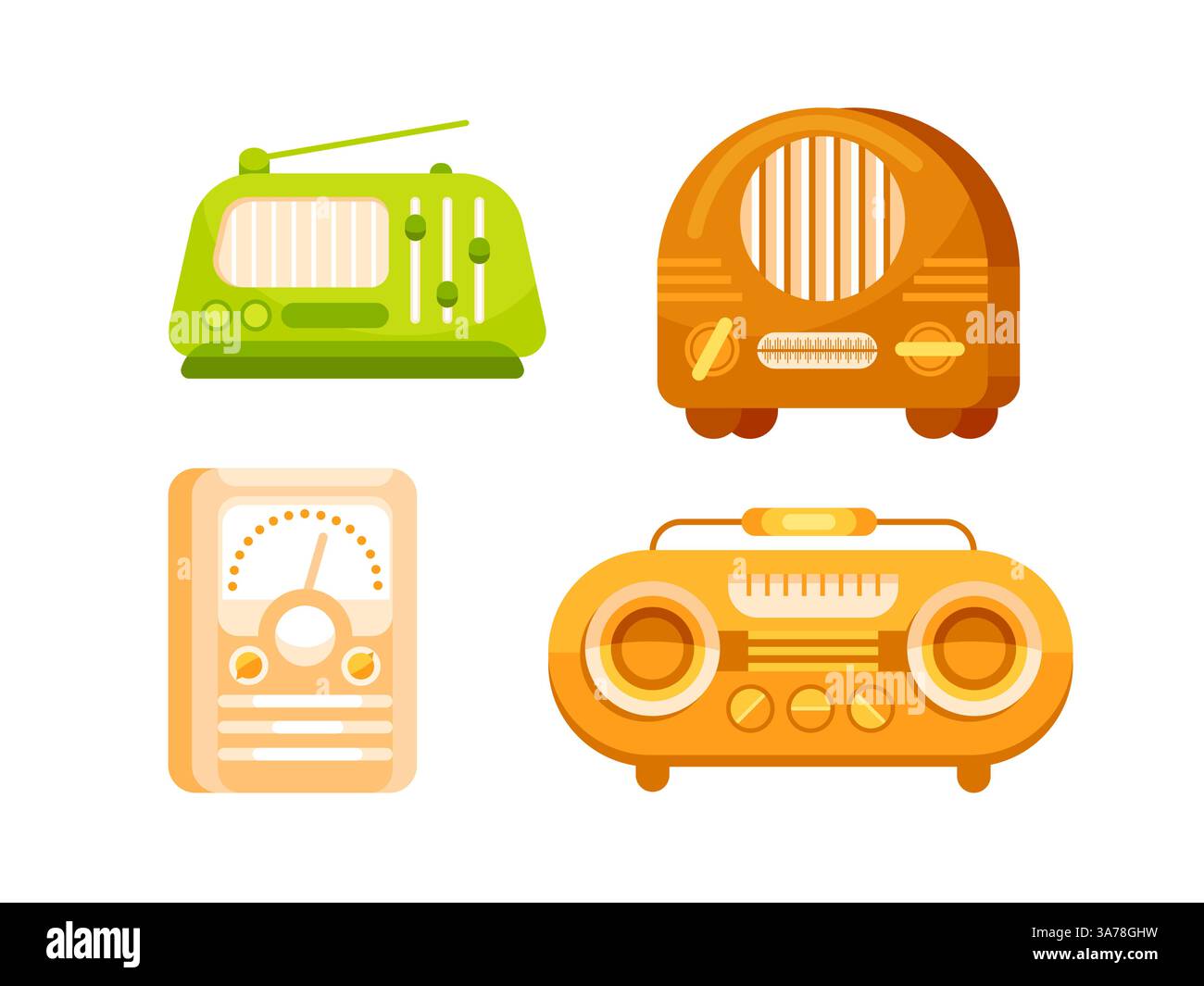 Four different types of audio devices illustrating the evolution of ...