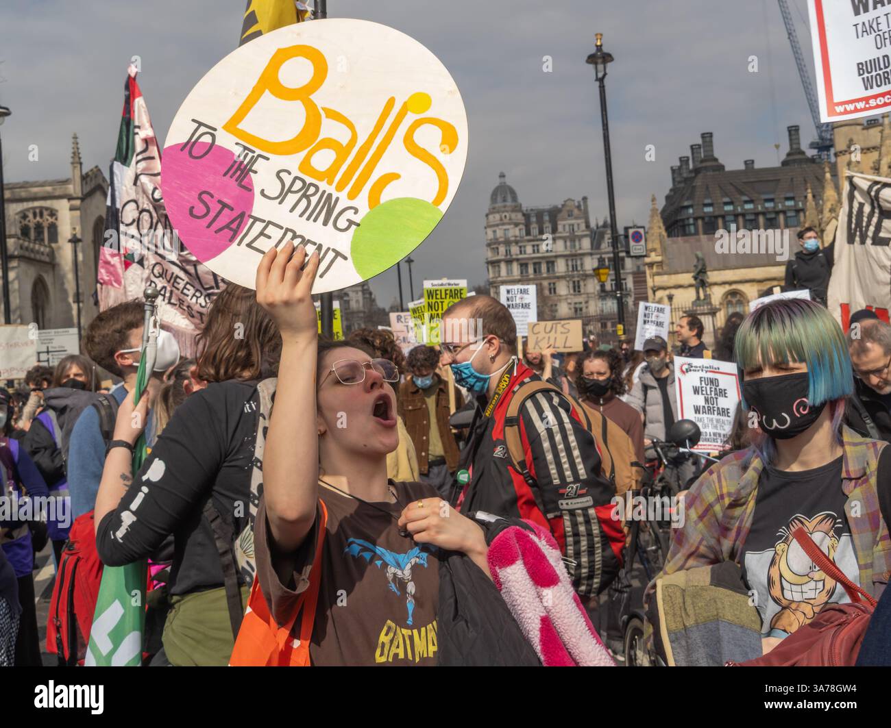 London, UK. 26 Mar 2025. After protesting at Downing St disabled people ...
