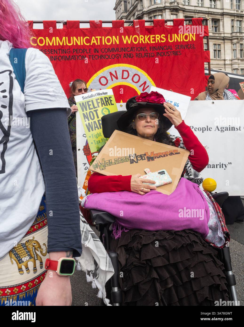 London, UK. 26 Mar 2025. After protesting at Downing St disabled people ...