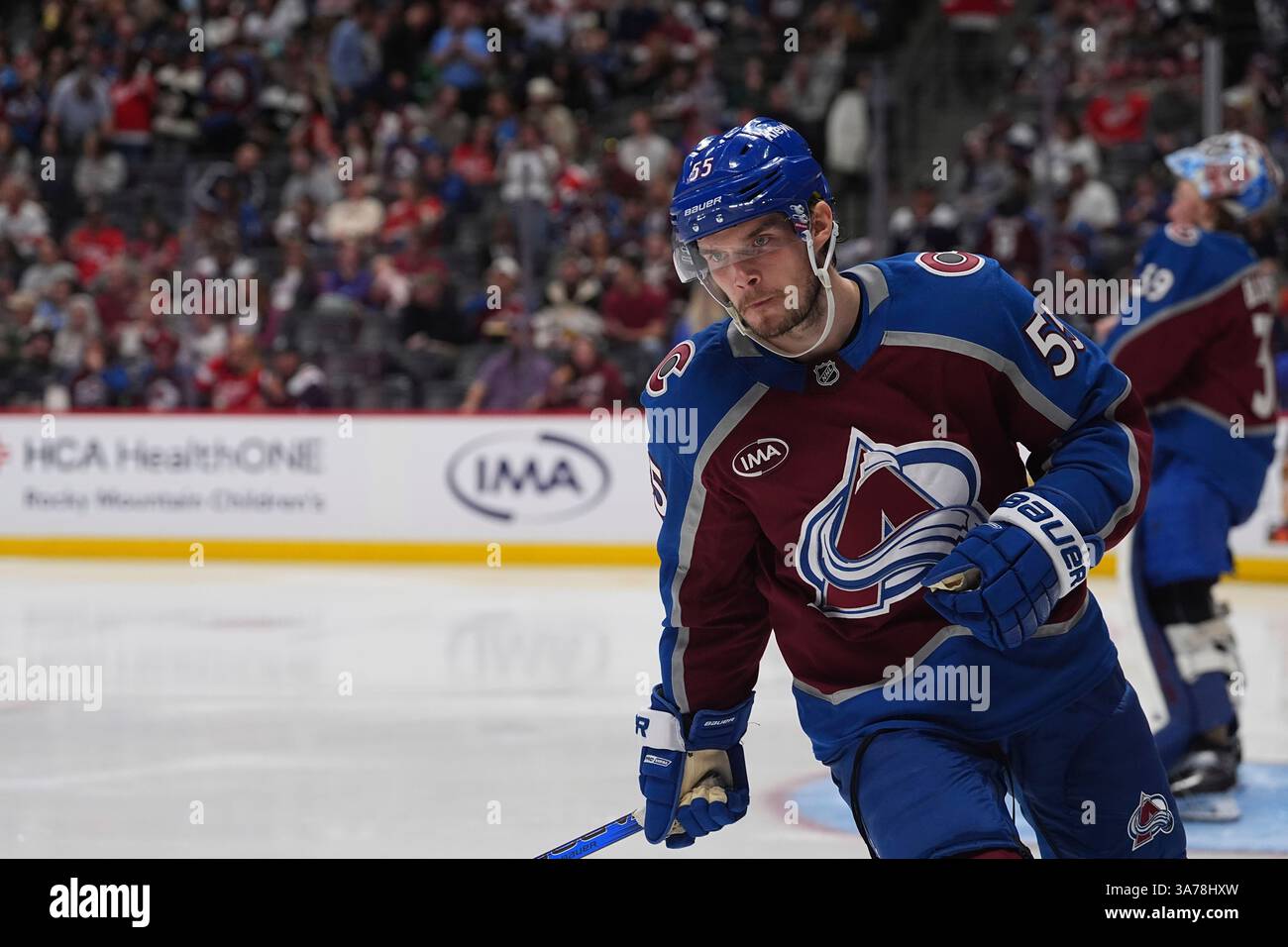 Colorado Avalanche defenseman Ryan Lindgren (55) in the second period ...