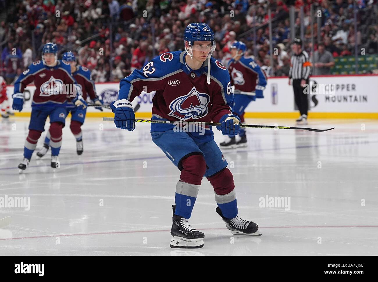 Colorado Avalanche left wing Artturi Lehkonen (62) in the second period ...