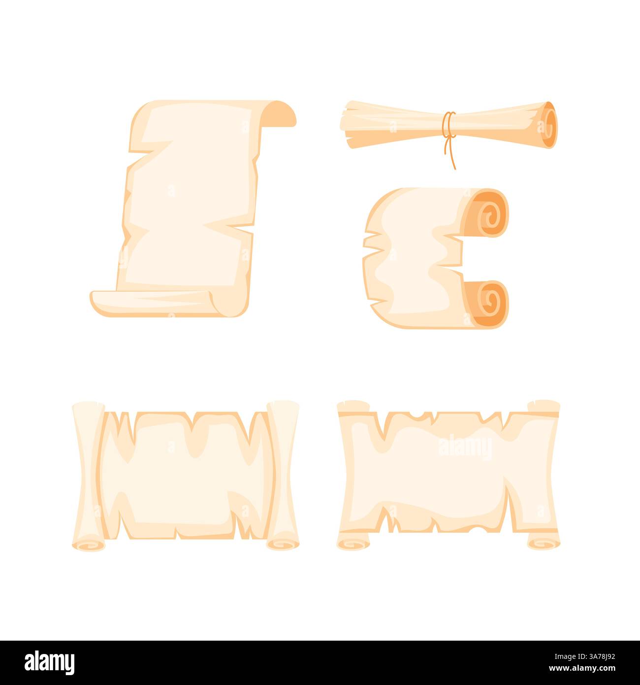 Set of old paper scrolls representing historical documents Stock Vector Image & Art - Alamy