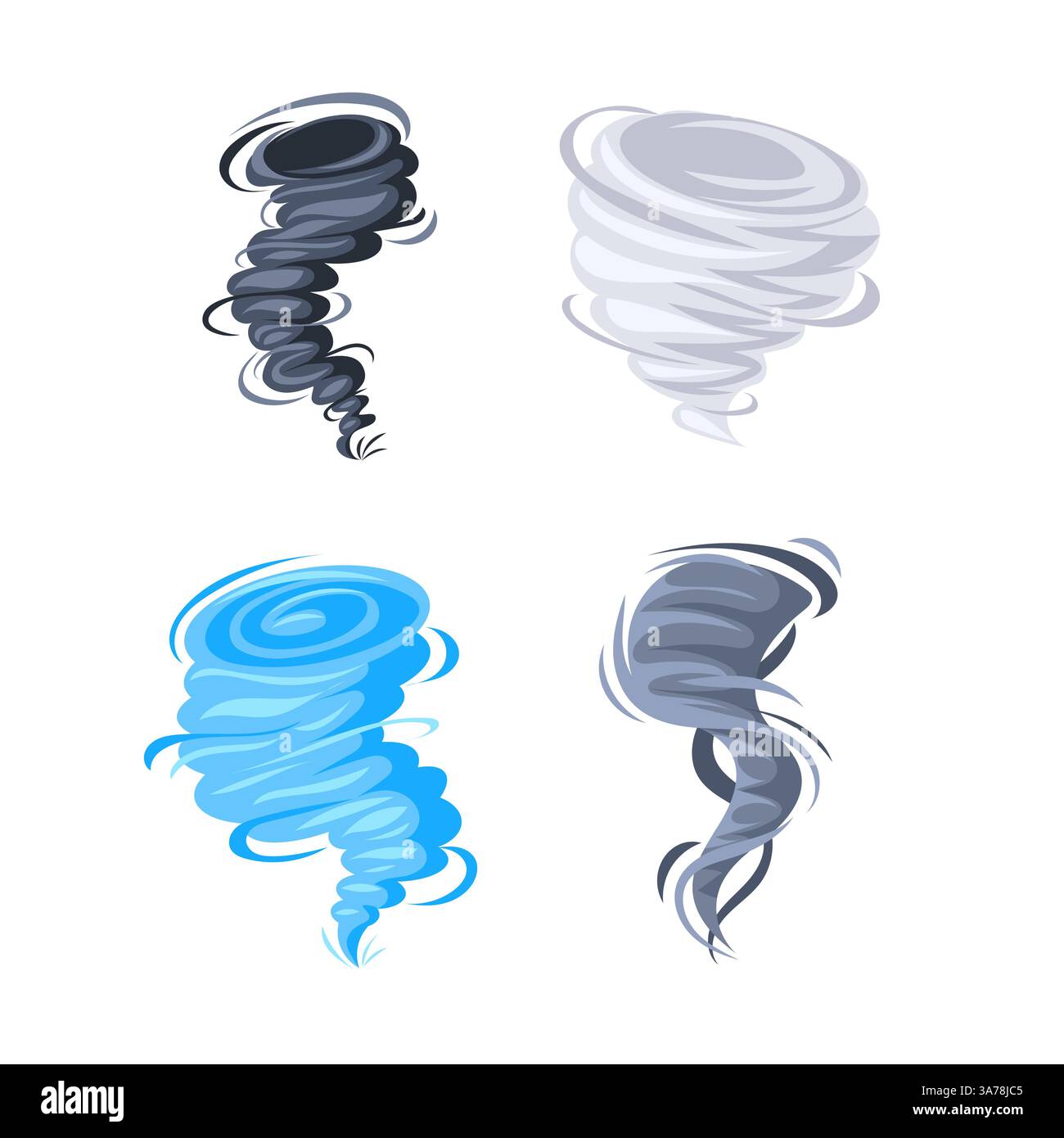 Four cartoon style whirlwinds swirling on white background Stock Vector Image & Art - Alamy