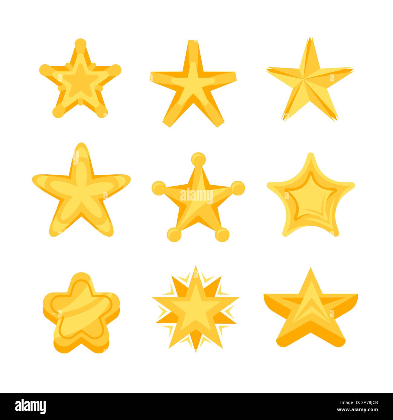 Yellow stars shining icons hi-res stock photography and images - Alamy