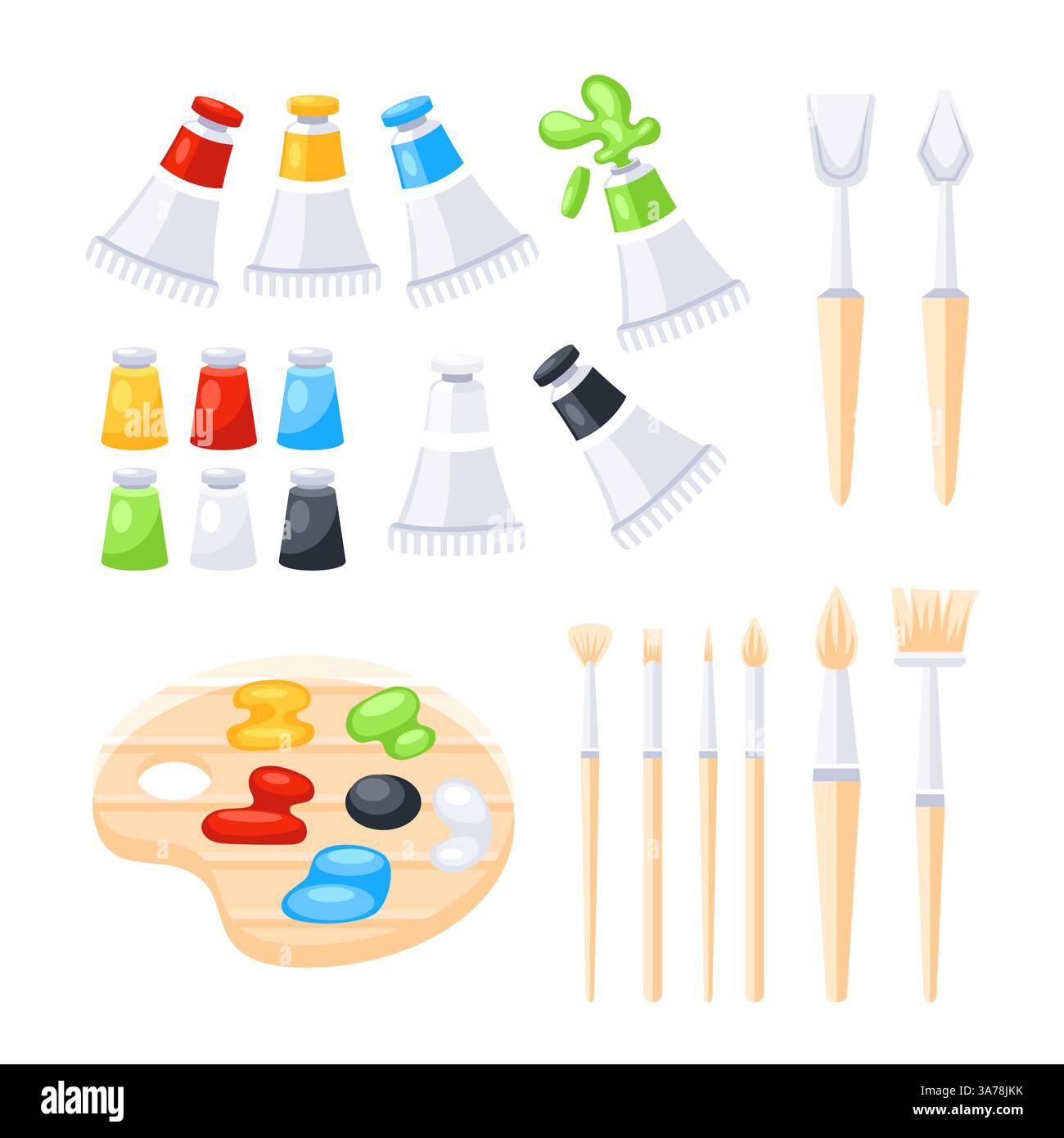 Set painting tools brushes Stock Vector Images - Alamy