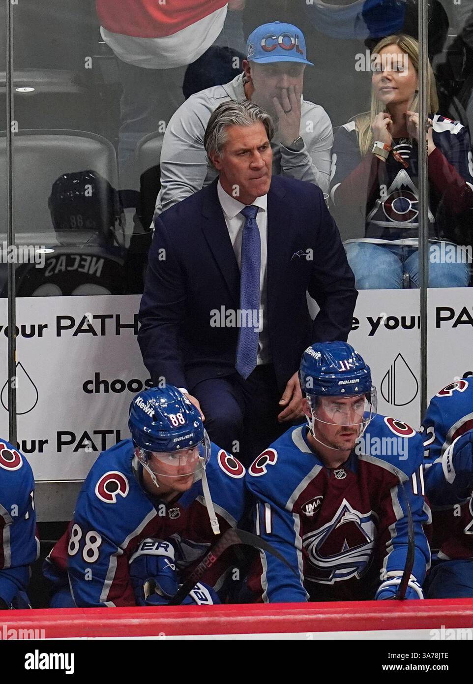 Colorado Avalanche head coach Jared Bednar in the third period of an ...