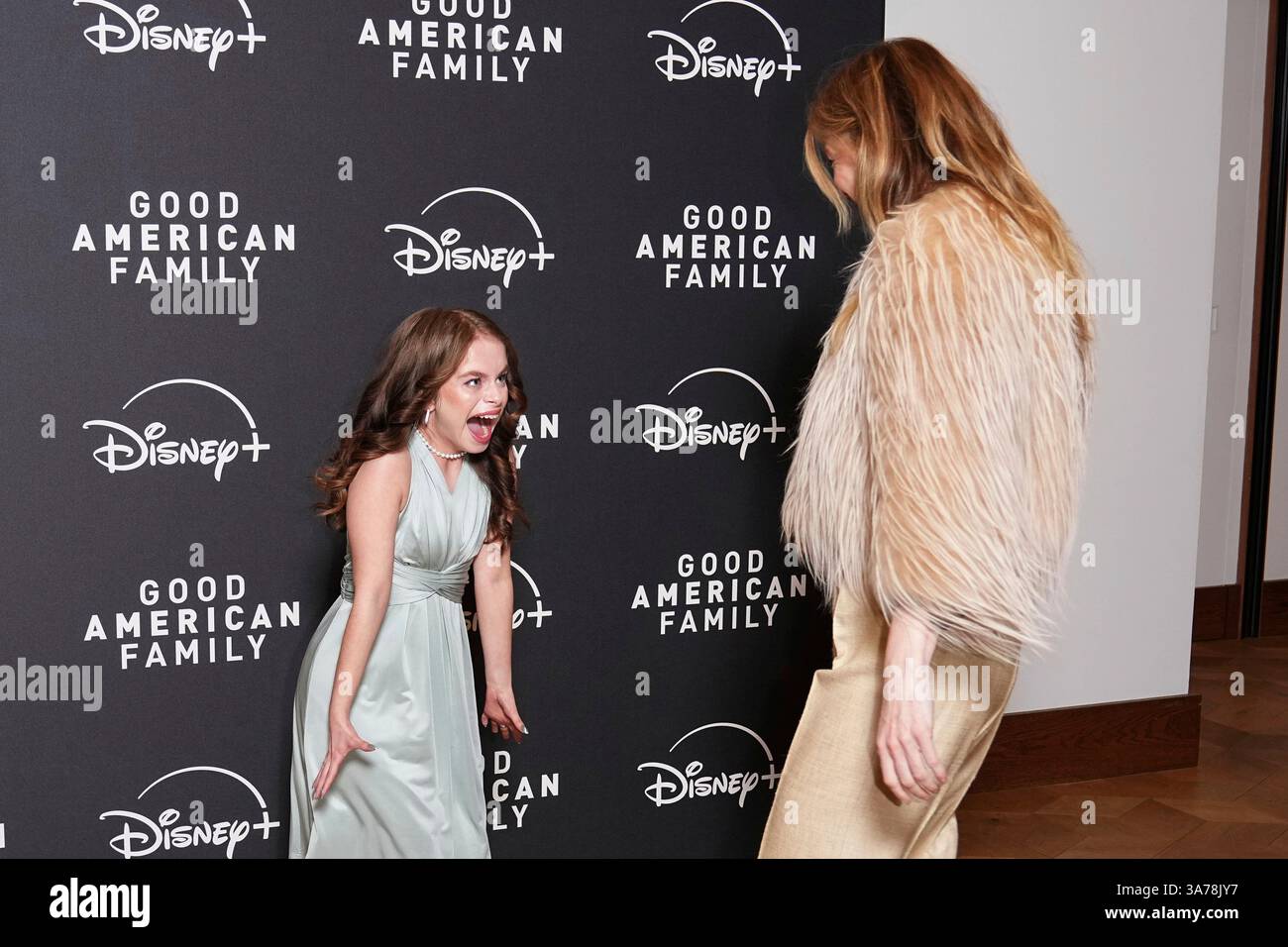 Ellen Pompeo, right, and Imogen Faith Reid pose for photographers upon ...