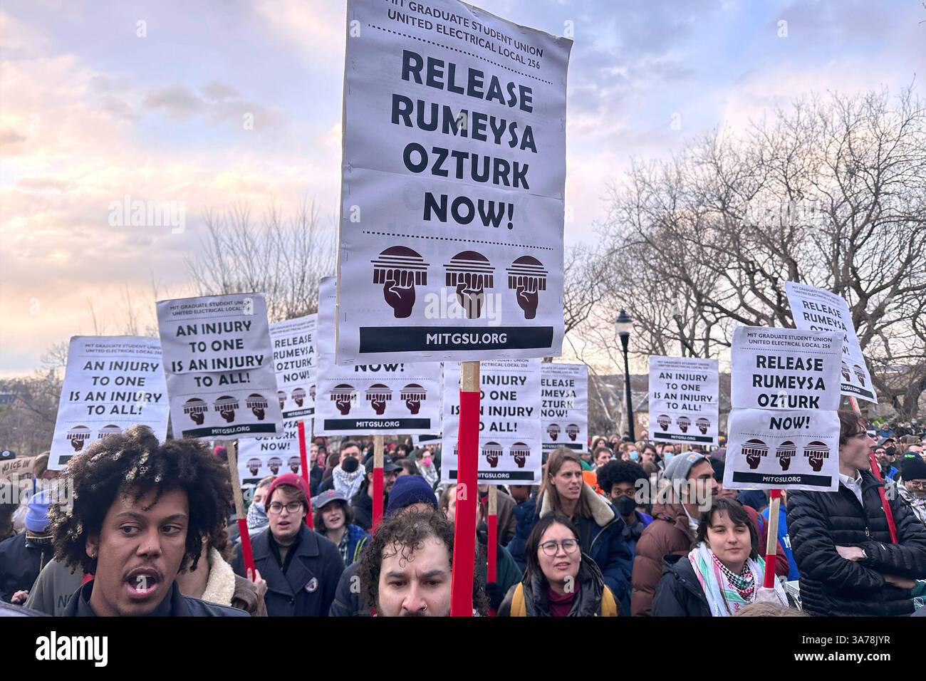 Hundreds of people gather in Somerville, Mass., on March 26, 2025, to ... Hundreds of people gather in Somerville, Mass., on March 26, 2025, to ...