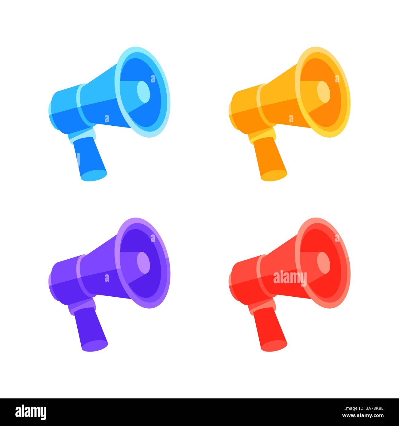 Colorful megaphones making important announcement Stock Vector Image ...