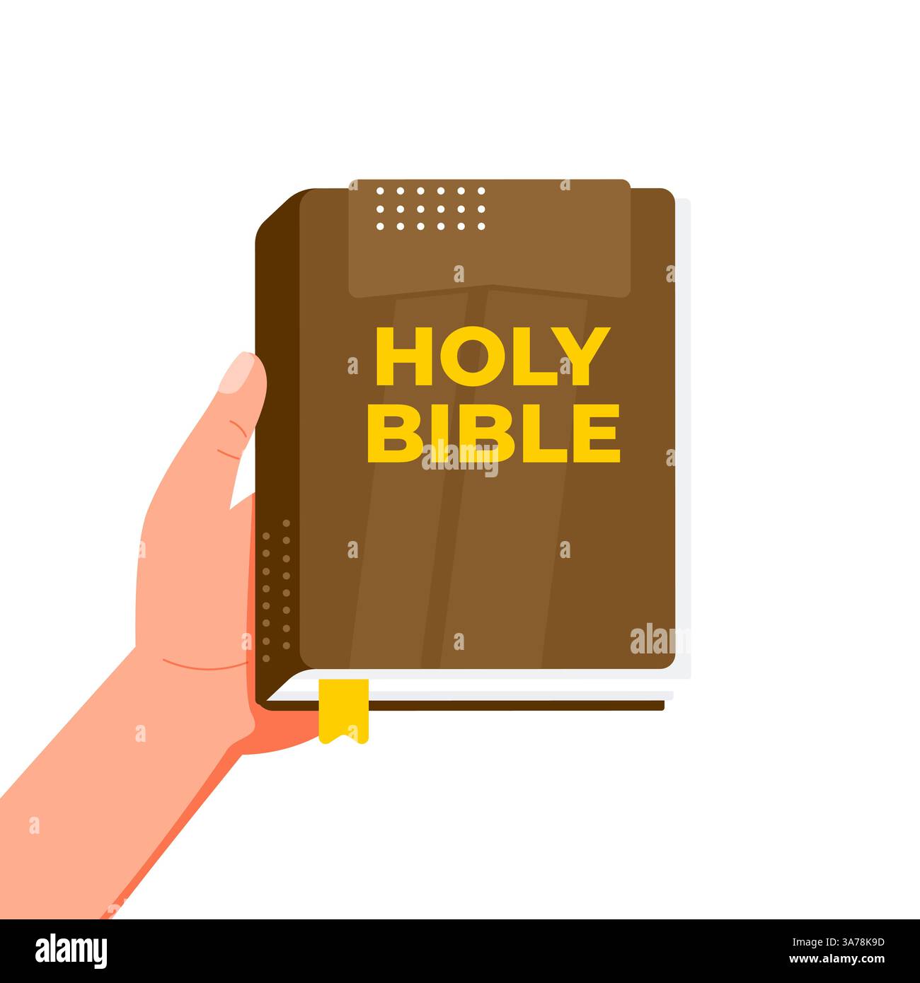 Hand holding holy bible religious concept illustration Stock Vector ...