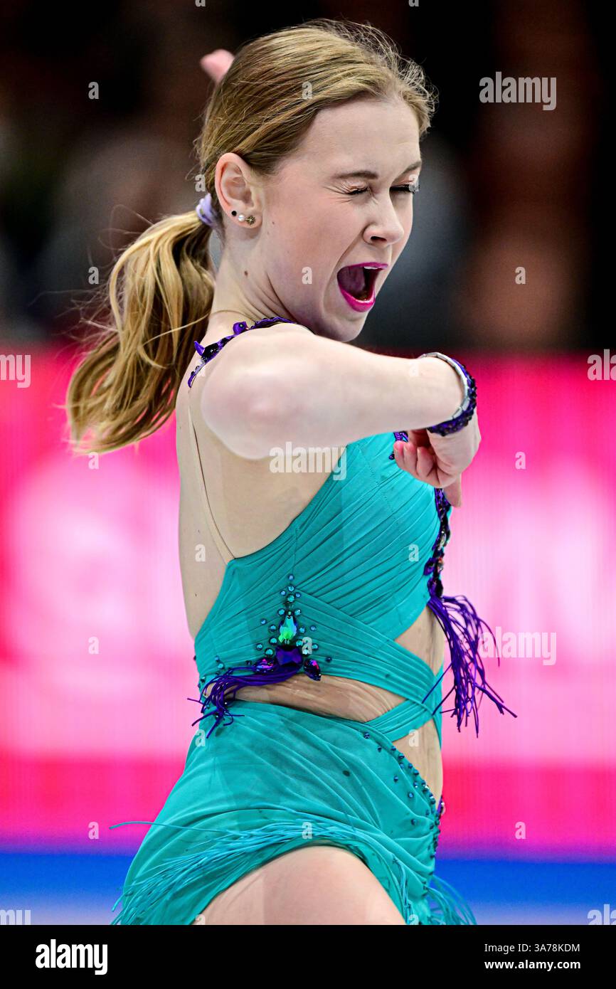 Ekaterina KURAKOVA (POL), during Women Short Program, at the ISU World Figure Skating ...
