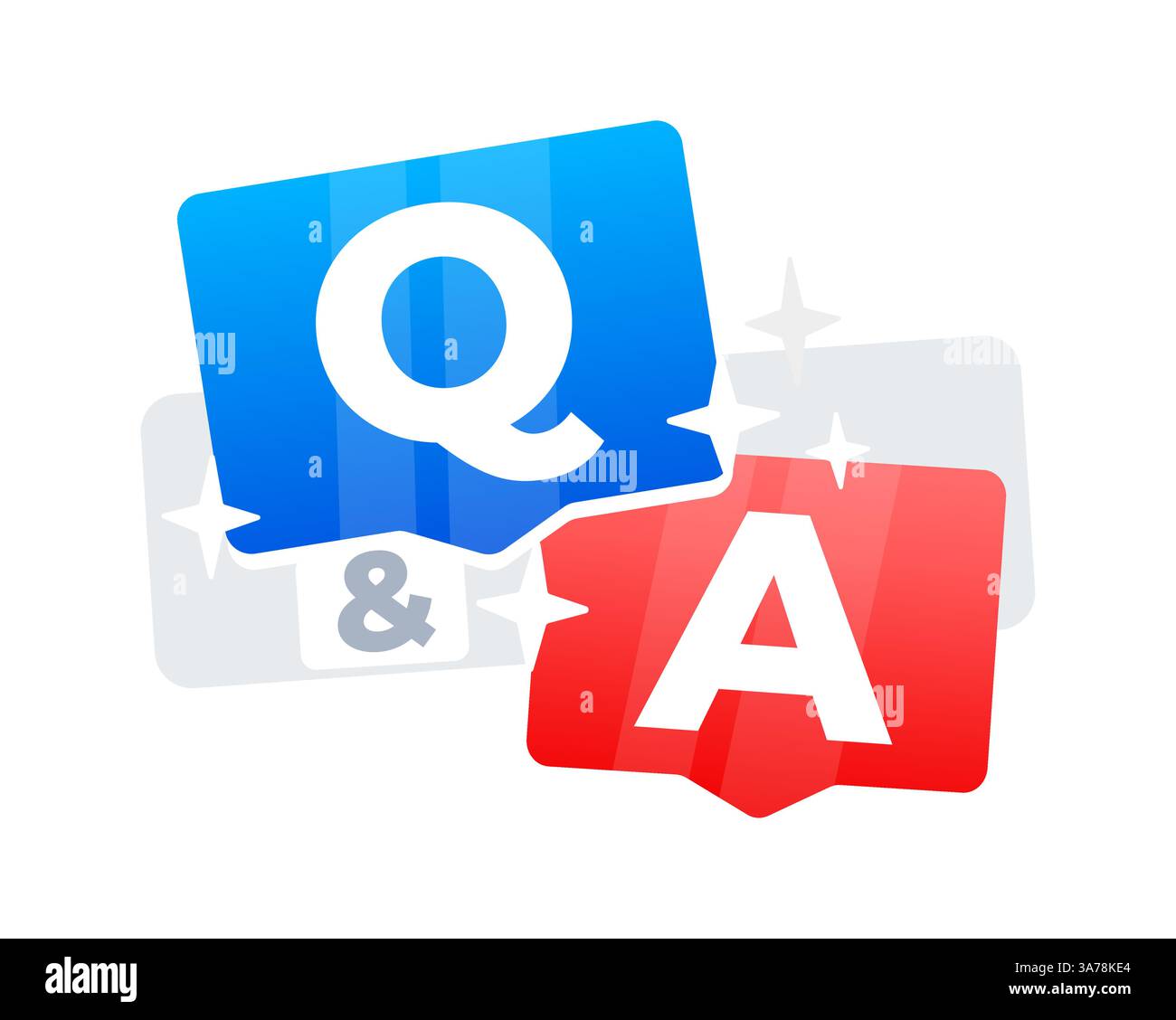 Questions and answers bubbles showing faq or quiz information Stock ...
