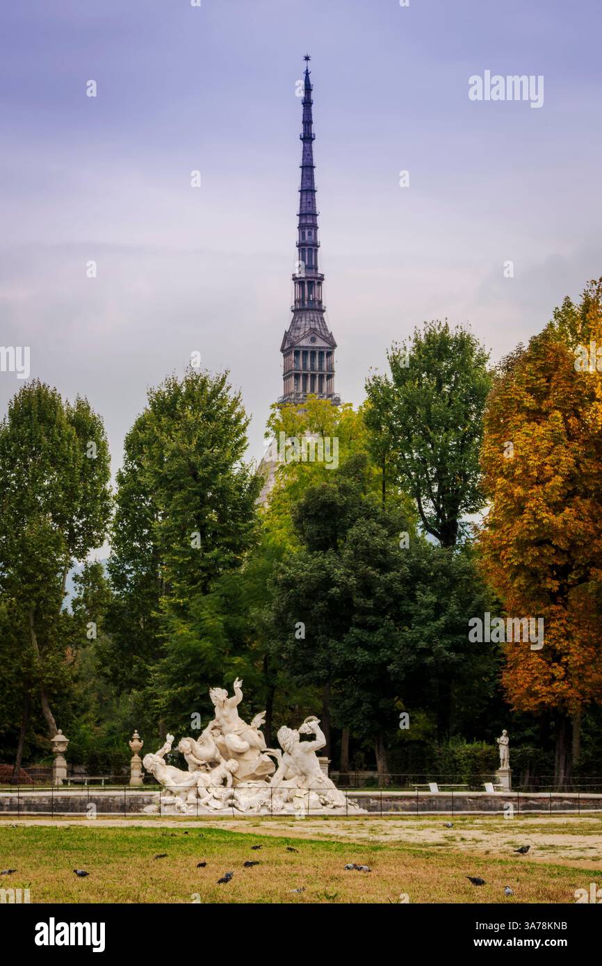The Royal Gardens, east of the Royal Palace, in Torino, Italy. The ...