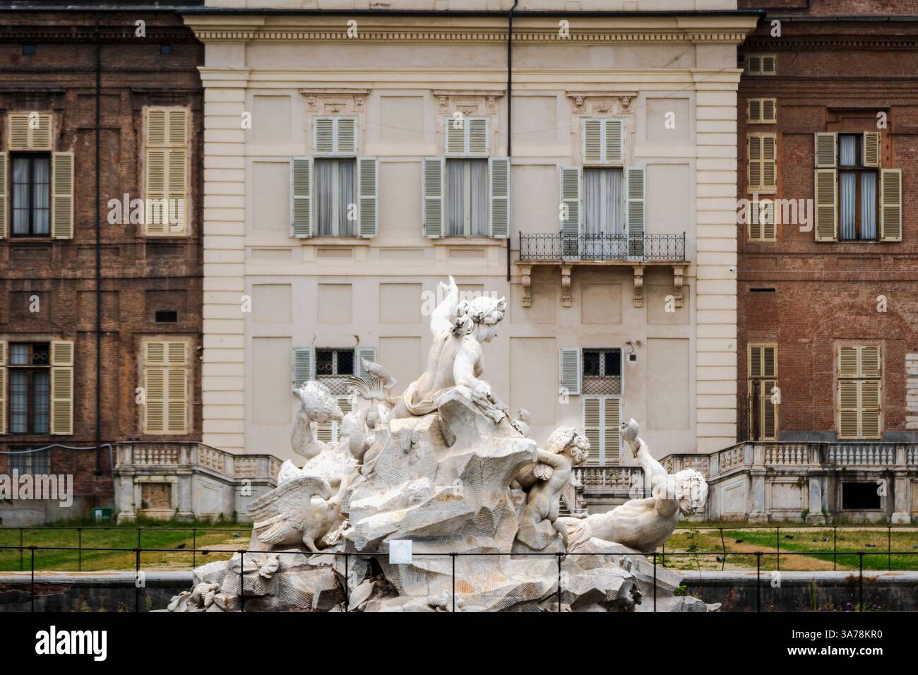 The Royal Gardens, east of the Royal Palace, in Torino, Italy. The ...