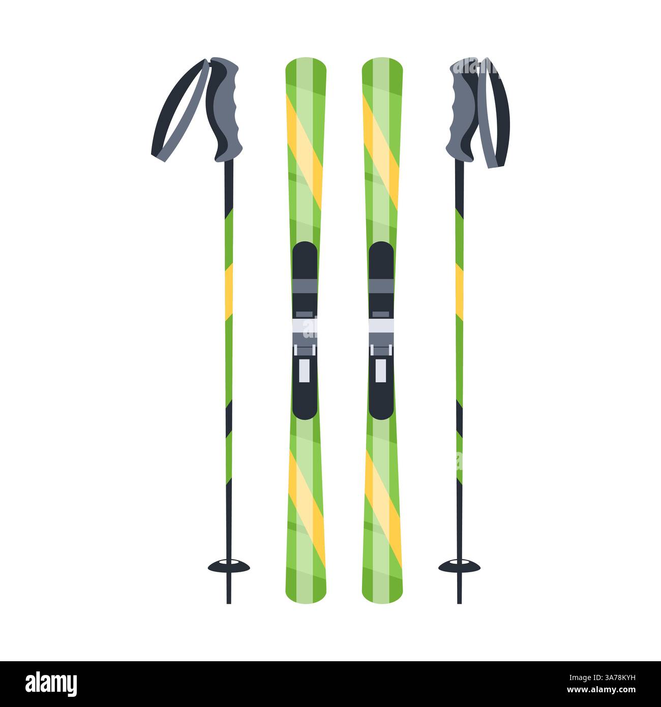 Skis standing ski poles Cut Out Stock Images & Pictures - Alamy