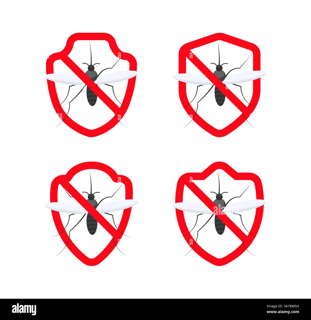 Stop signs are denoting mosquito repellent protection zone Stock Vector ...