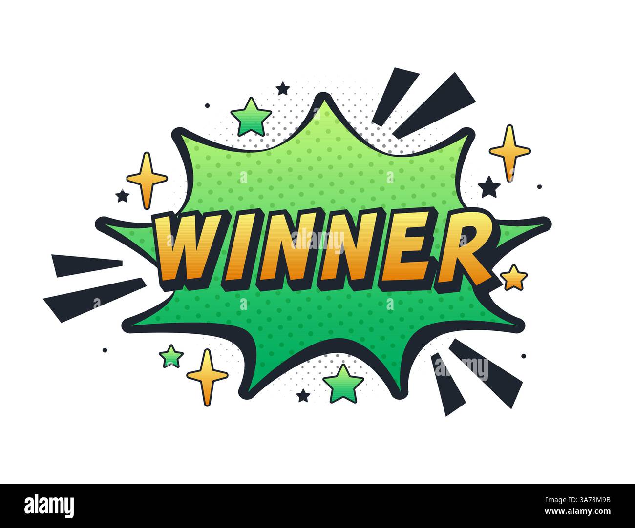 Winner comic speech bubble is bursting with excitement Stock Vector ...